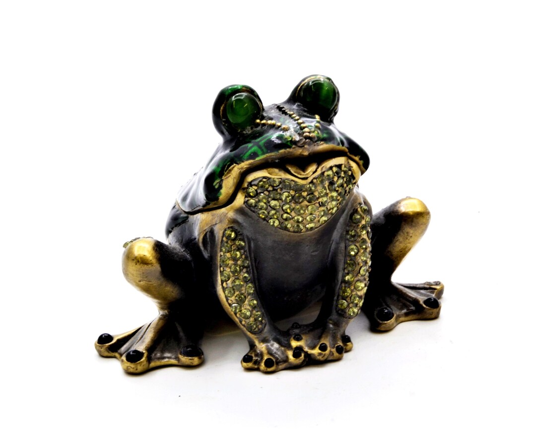 Big Funny Frog Trinket Box. Hand Painted & Set Swarovski - Etsy