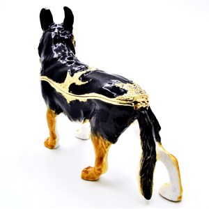 Big German Shepherd Trinket Box. Hand Painted Enamel With Swarovski ...