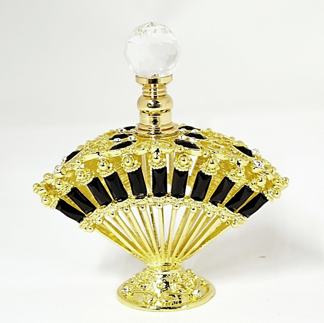 Bejeweled Fan Shape Perfume Bottle. Handmade With Austrian Crystals ...