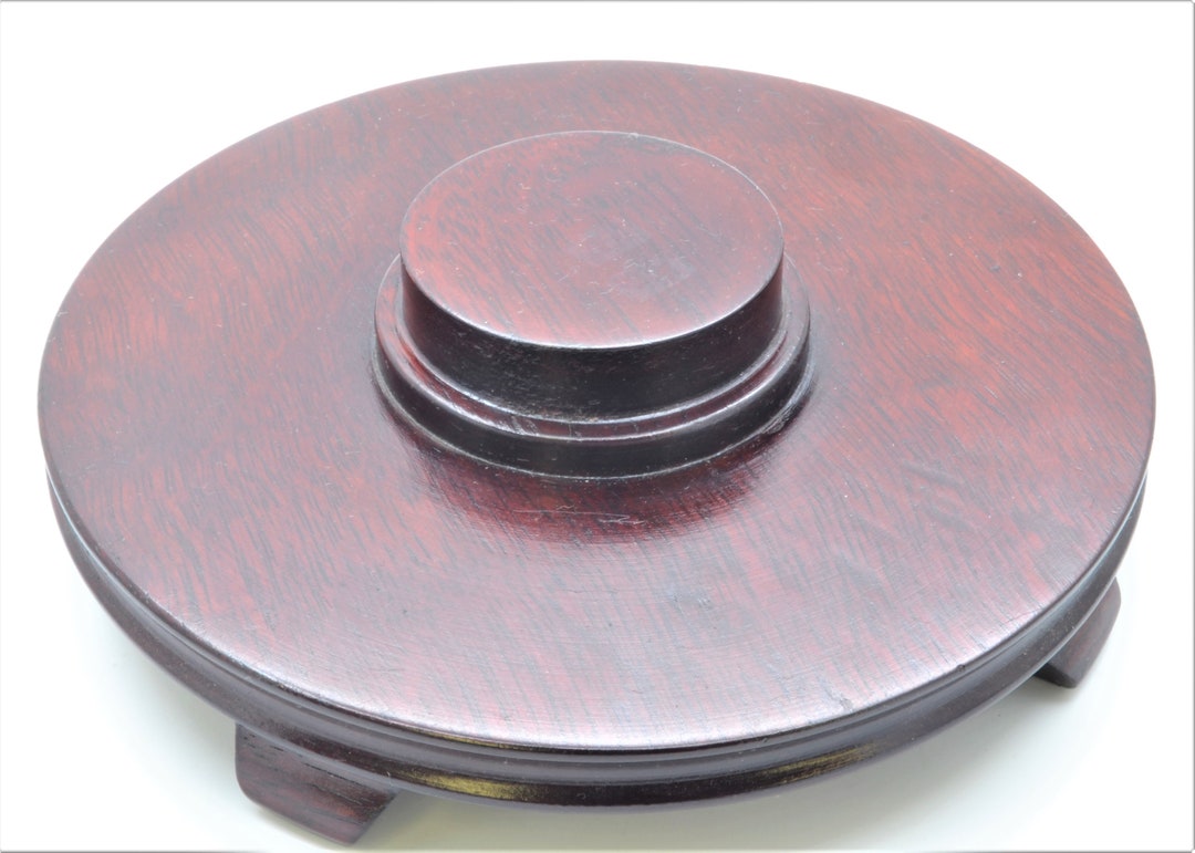 Vintage Large Rosewood Round Netsuke Stand. Hand Crafted & Painted - Etsy