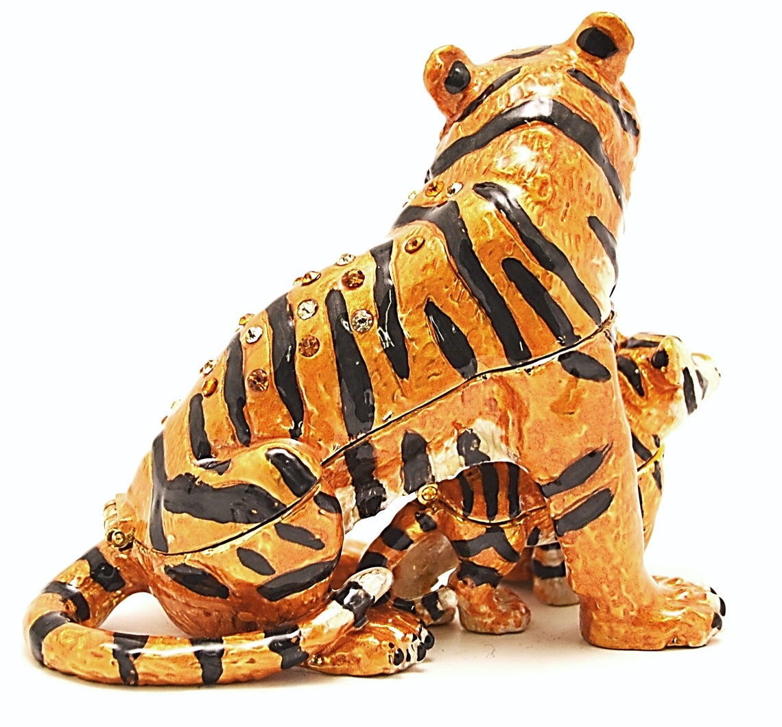 Ciel Collectables Tiger With Baby Trinket Box. Hand Crafted - Etsy