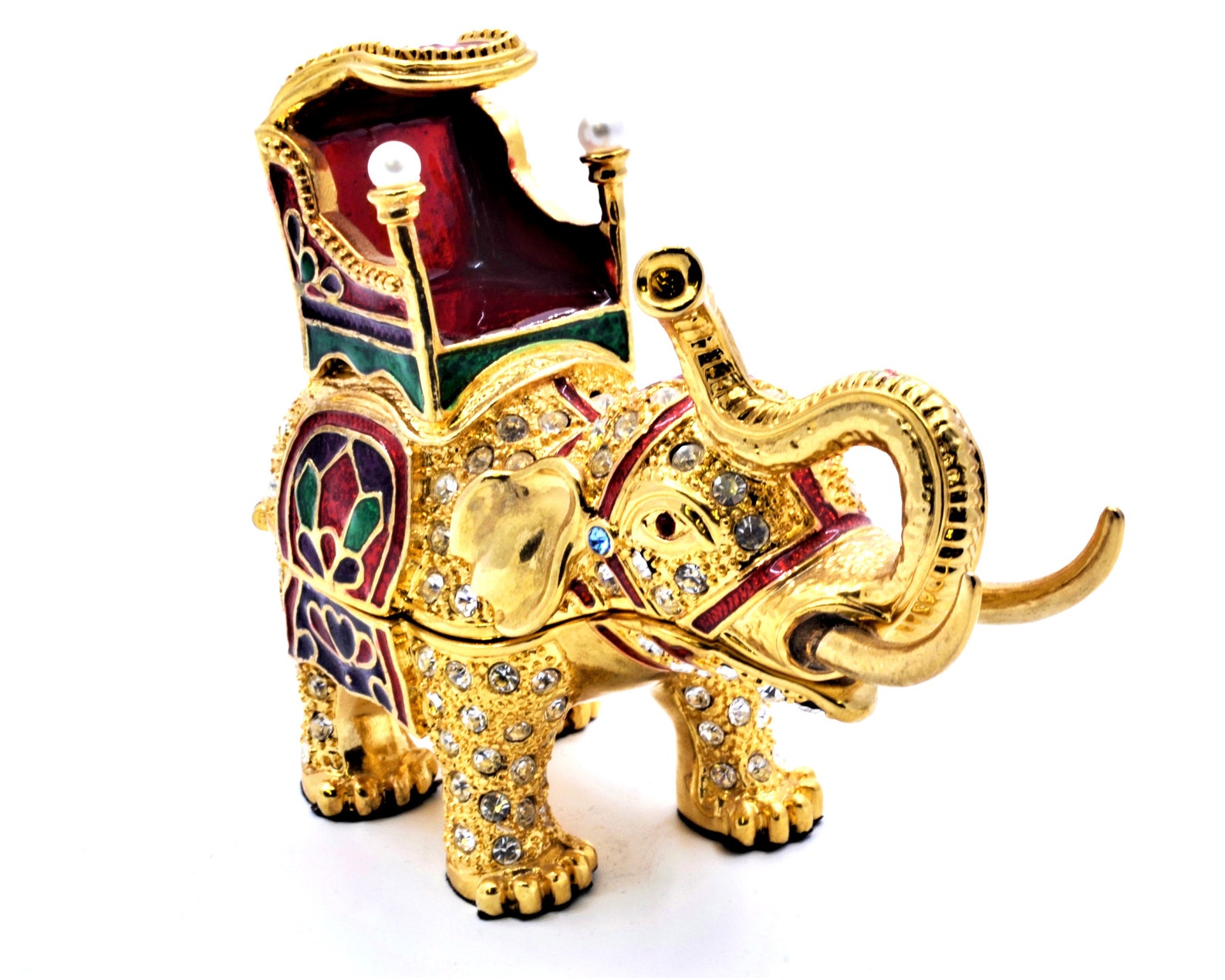 Big Maharaja Elephant Trinket Box. Hand Set Swarovski Crystals - Etsy
