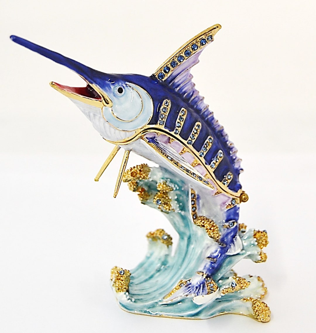 Marlin Fish Trinket Box. Beautifully Hand Crafted With Swarovski ...