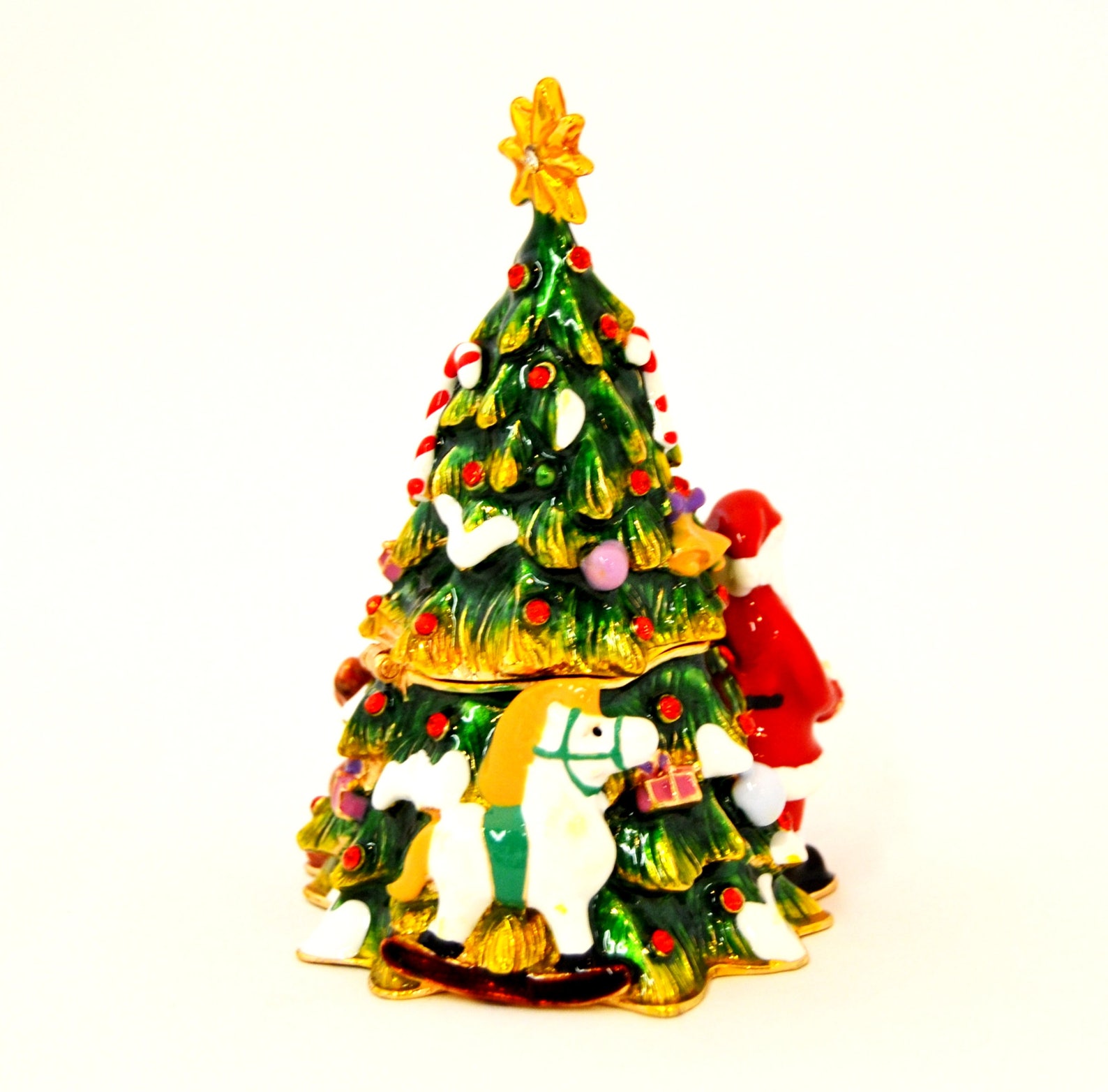 Ciel Collectables Christmas Tree Trinket Box With Santa, Bear & Horse ...