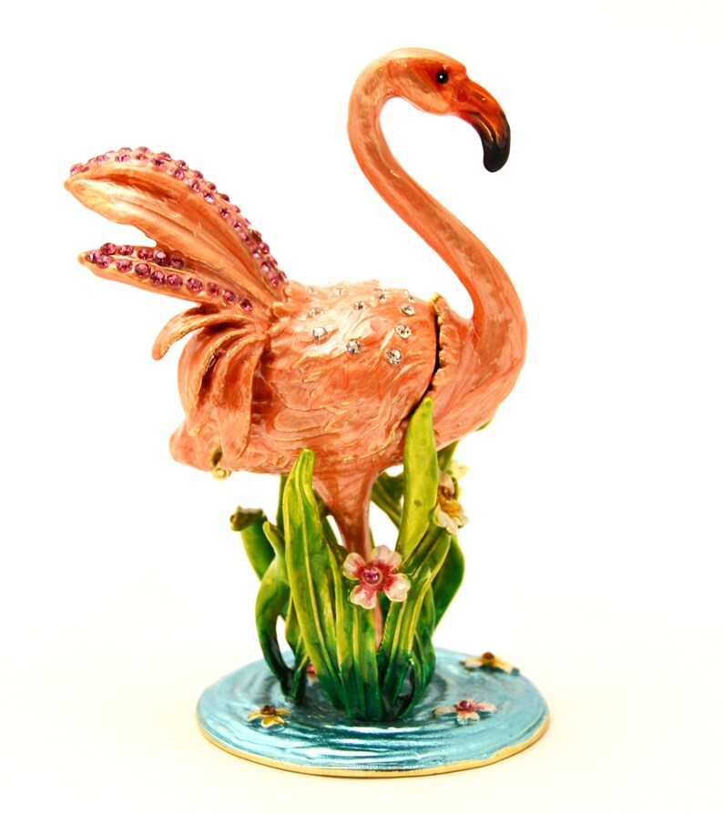 Ciel Collectbles Flamingo Trinket Box. Hand Painted Pink - Etsy