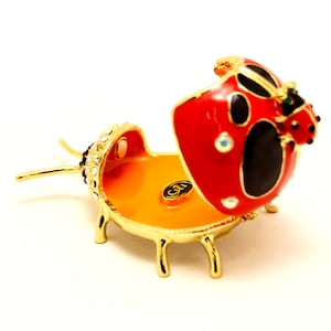 Ladybug With Baby Trinket Box by Ciel Collectables. Hand Painted Red ...
