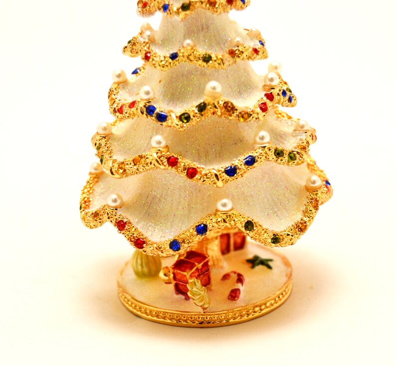 Snowy Christmas Tree Trinket Box by Ciel Collectables. Hand - Etsy