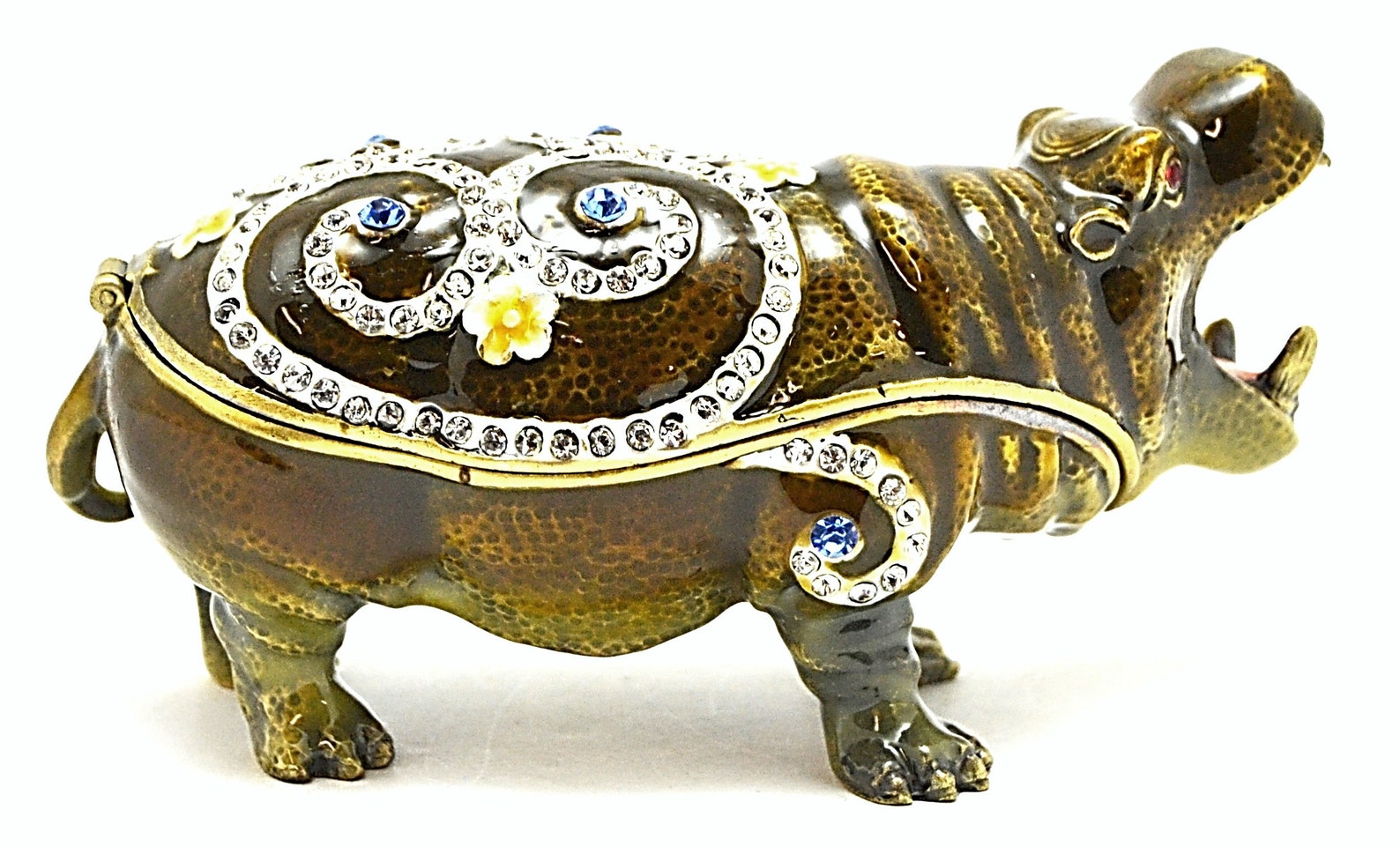 Bejeweled Hippo Trinket Box. Hand Made With Swarovski | Etsy