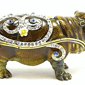 Bejeweled Hippo Trinket Box. Hand Made With Swarovski Crystals. Hand ...