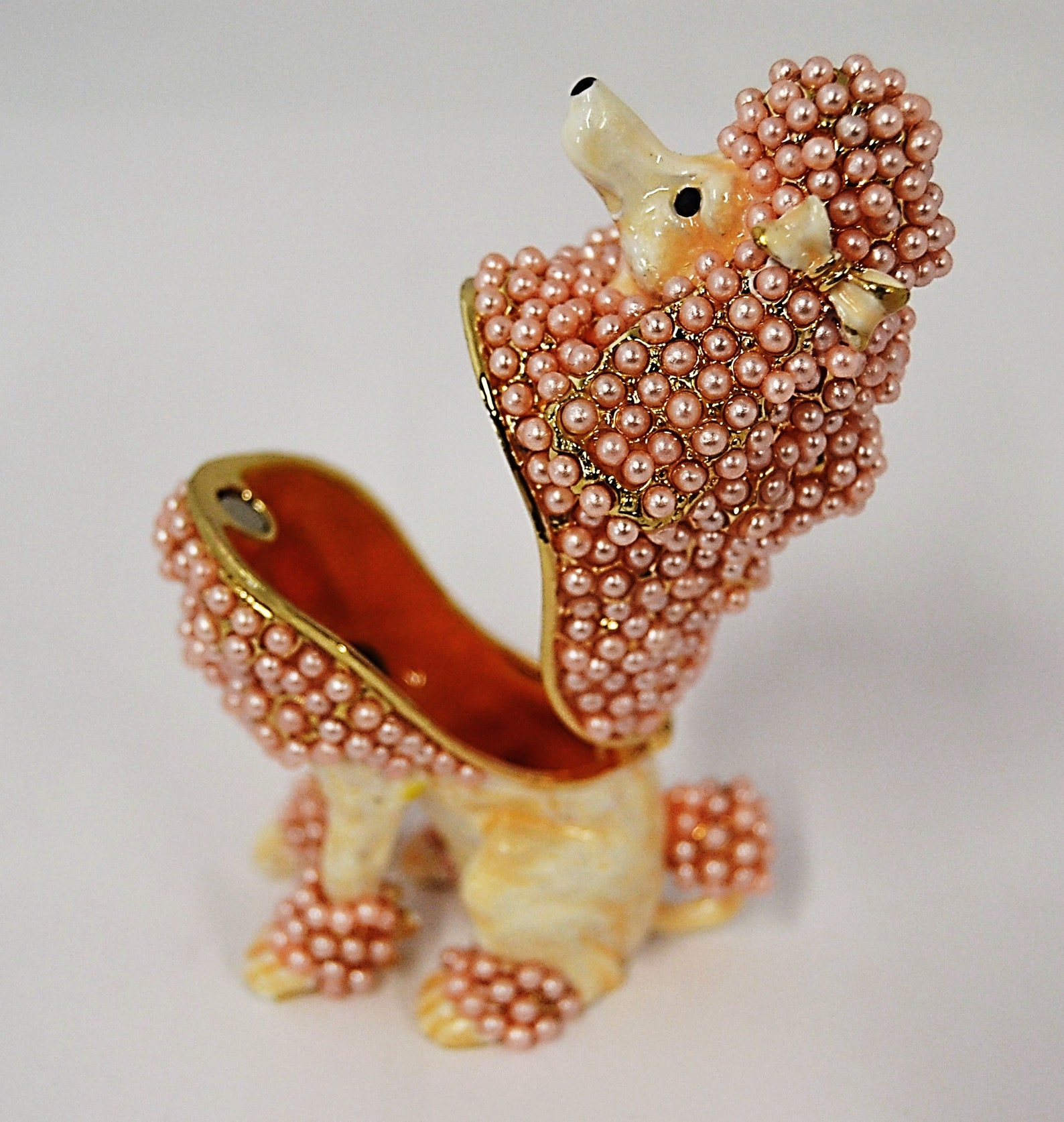 Pink Poodle Trinket Box. Hand Set Pink Faux Pearls With Pink - Etsy