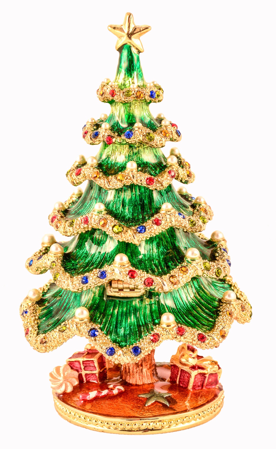 Jeweled Large Christmas Tree With Faux Pearls. Hand Set - Etsy