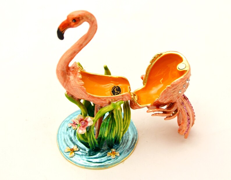 Ciel Collectbles Flamingo Trinket Box. Hand Painted Pink - Etsy
