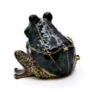 Big Funny Frog Trinket Box. Hand Painted & Set Swarovski - Etsy