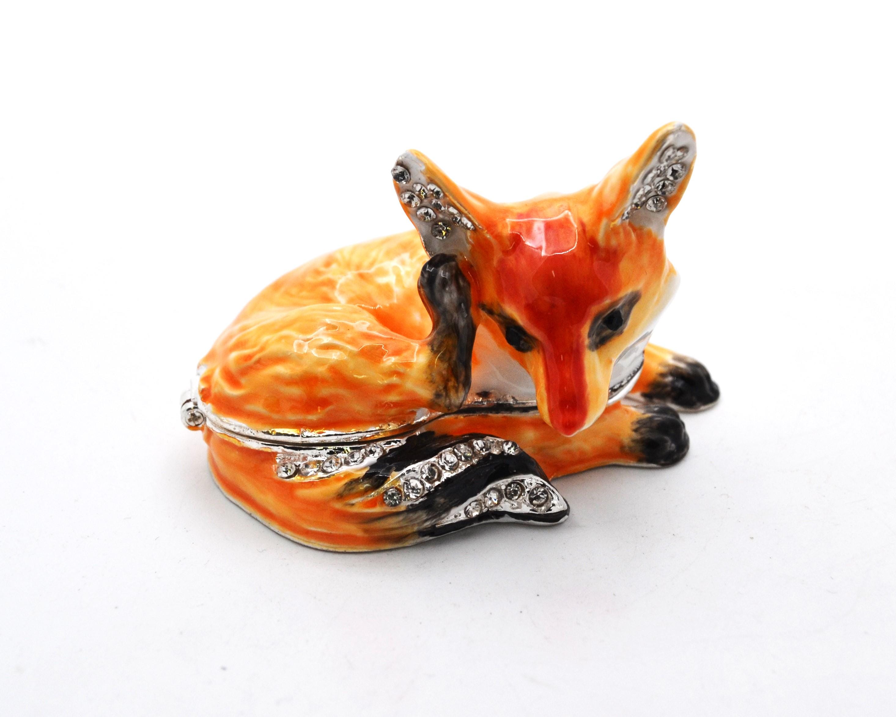 Sitting Fox Trinket Box by Ciel Collectables. Hand Made With Swarovski ...