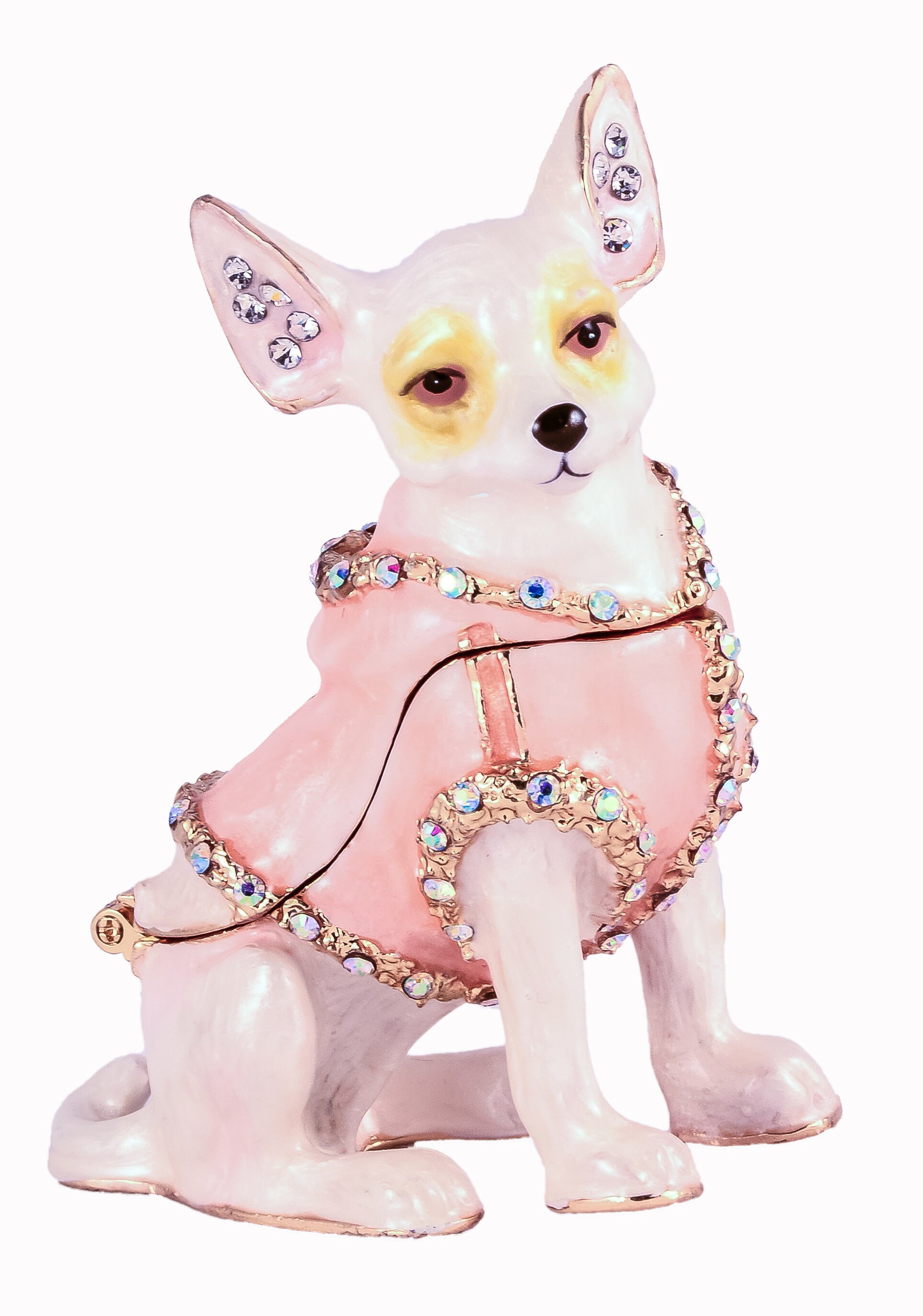 Lovely Bejeweled Chihuahua Keepsake Box Hand Painted Enamel | Etsy