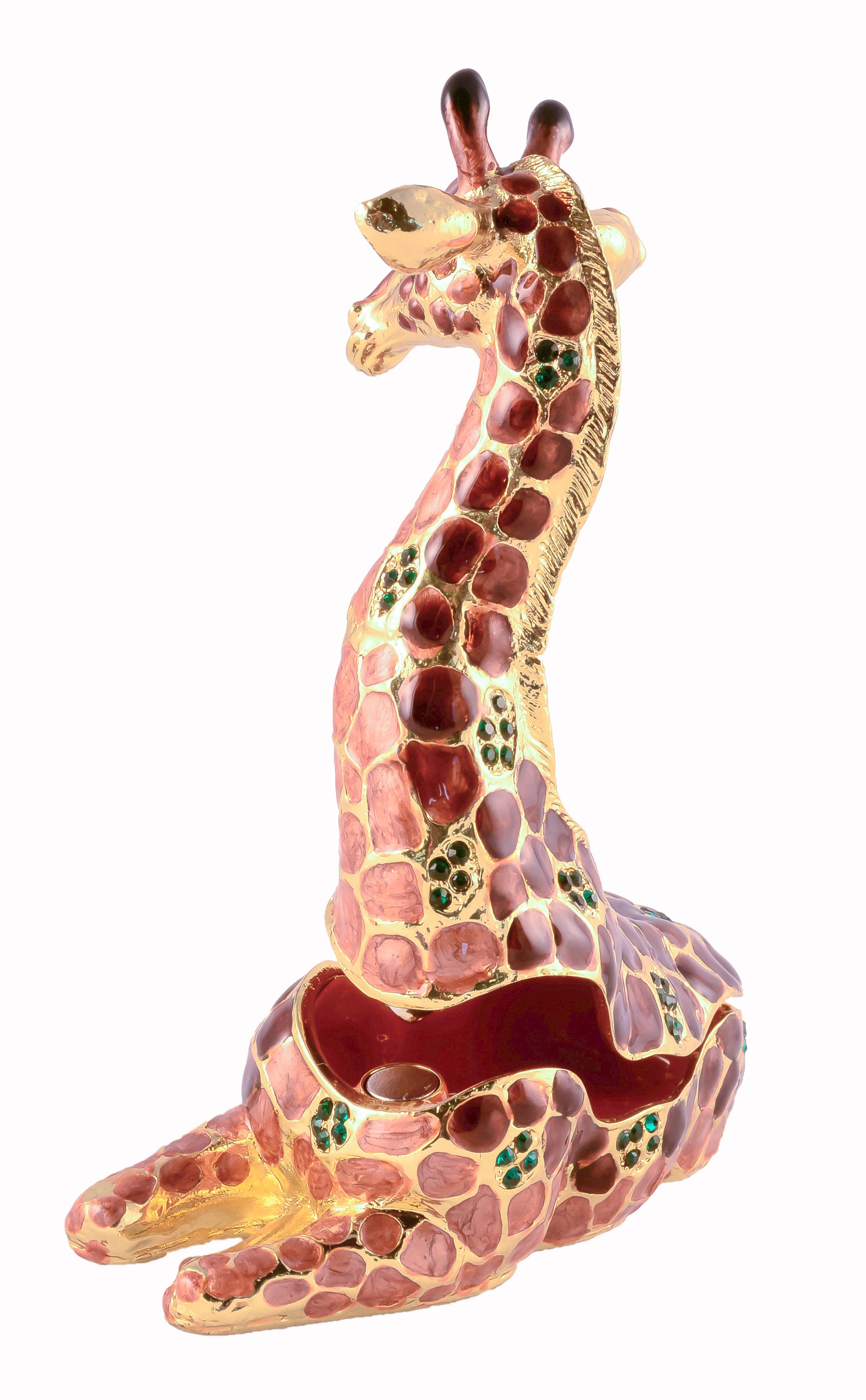 Sitting Giraffe Trinket Box by Ciel Collectables Hand Painted Brown ...