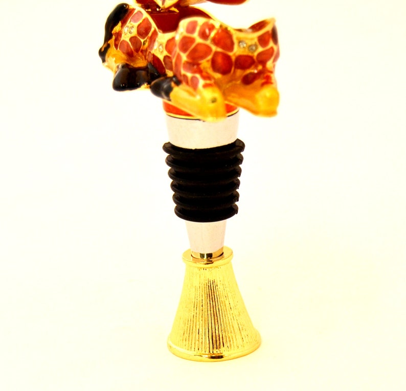 Jeweled Sitting Giraffe Trinket Box on Bottle Stopper. Hand Set ...