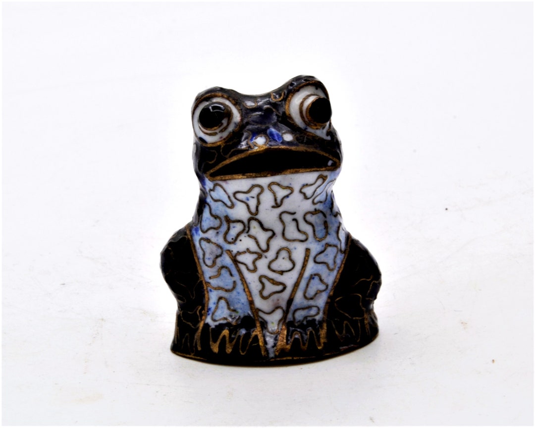 Vintage Cloisonne Frog Figurine. Hand Painted Enamel With Unusual ...