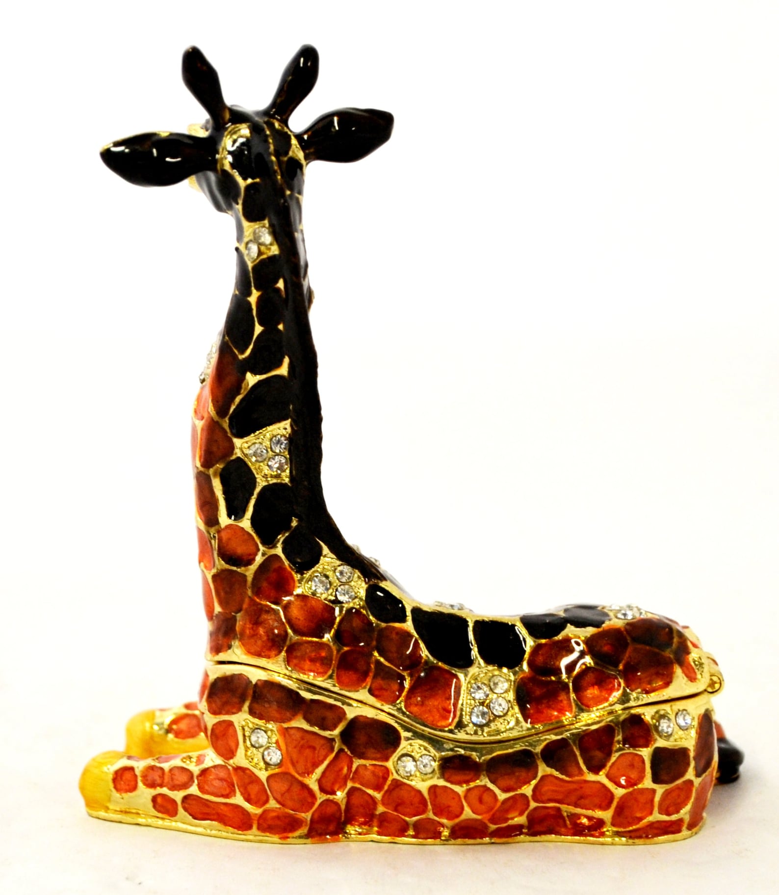 Bejeweled Sitting Giraffe Trinket Box. Hand Painted Brown | Etsy