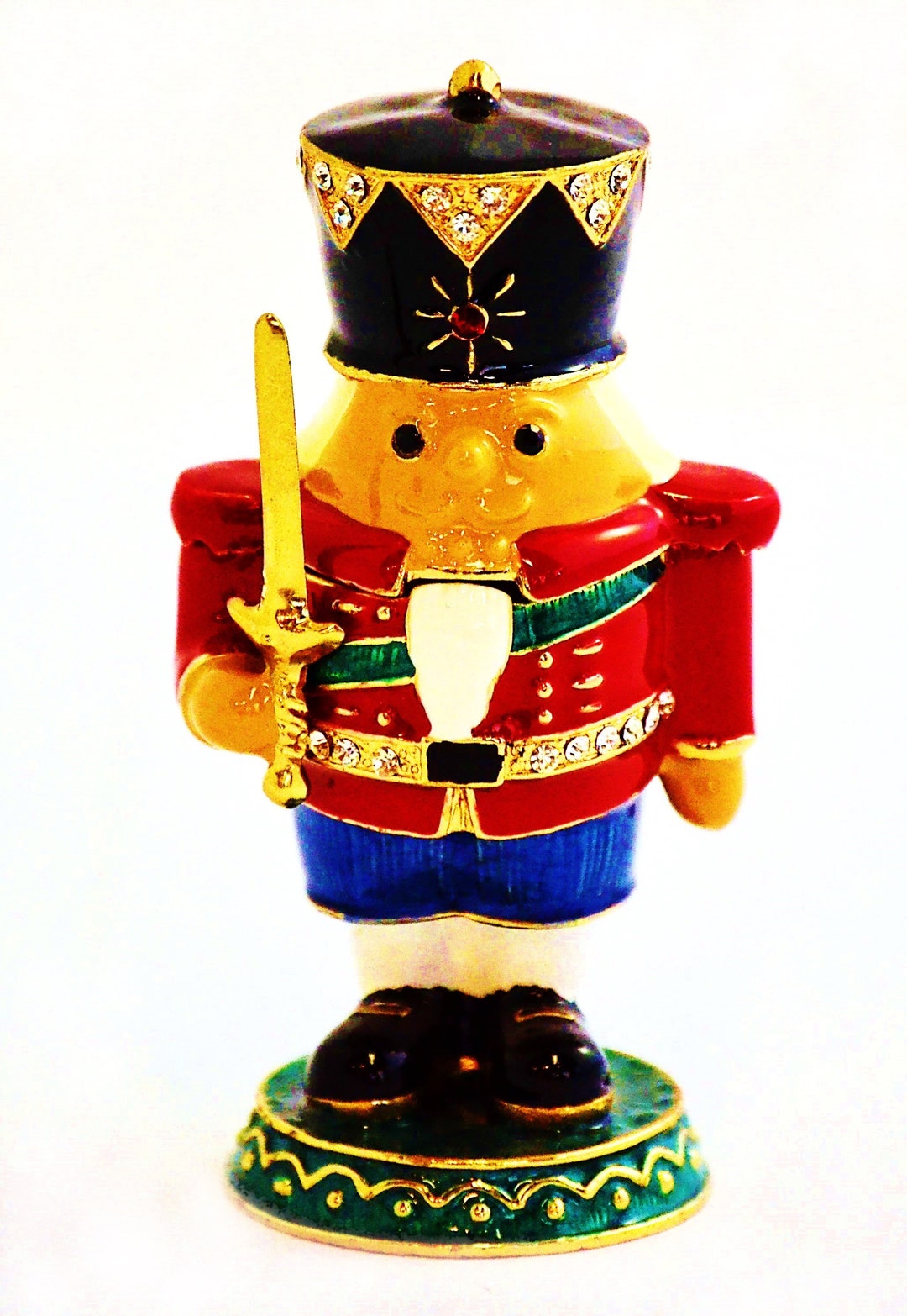 Bejeweled Nut Cracker Trinket Box. Hand Crafted With Swarovski Crystals ...