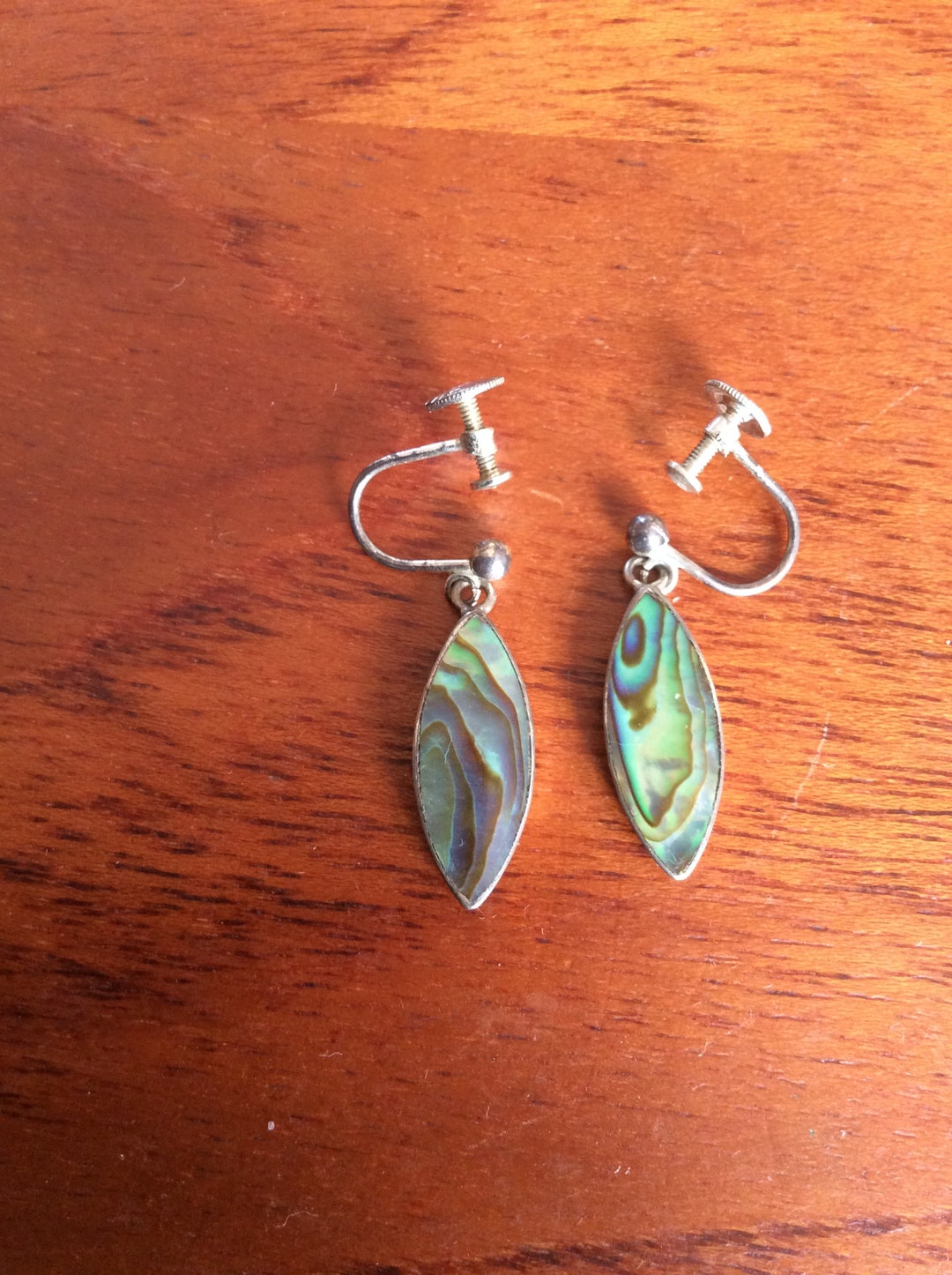 New Zealand Carved Paua (abalone) Shell & Silver Earings 1940’s Ataahua ...