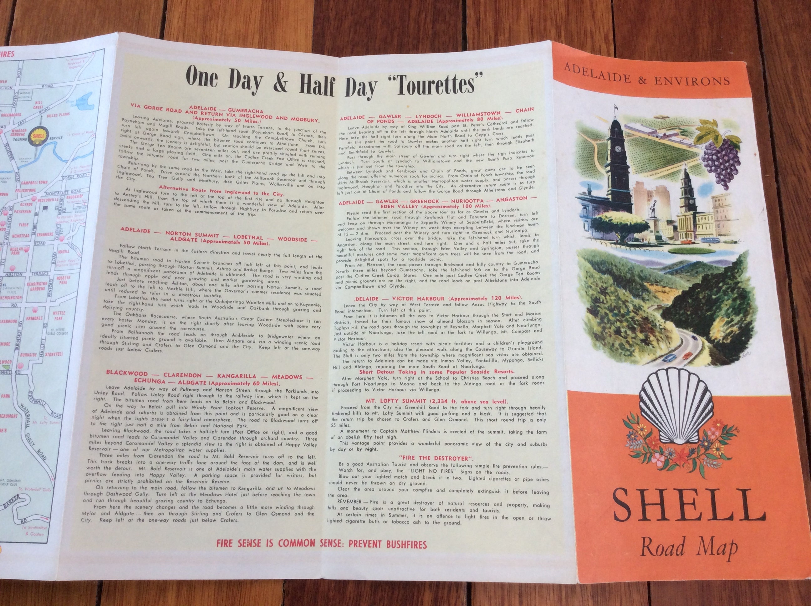 Shell Oil Australia Vintage Tourist Map Adelaide Petrol Circa 1955 - Etsy