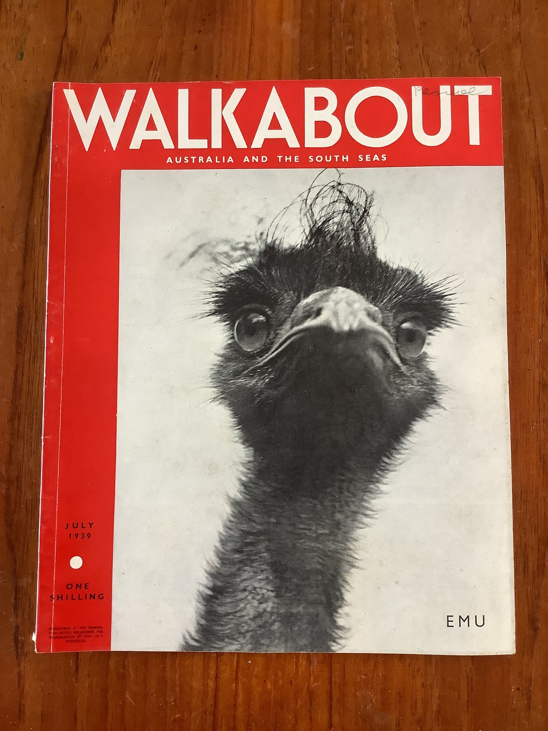Walkabout Magazine Australia Geographic Emu Cover July 1939 - Etsy