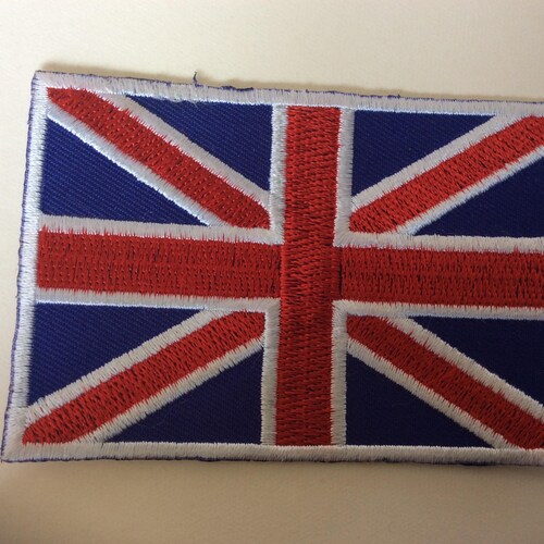 UNION JACK Black UK Flag Patch Iron-on Embroidered Applique - Etsy