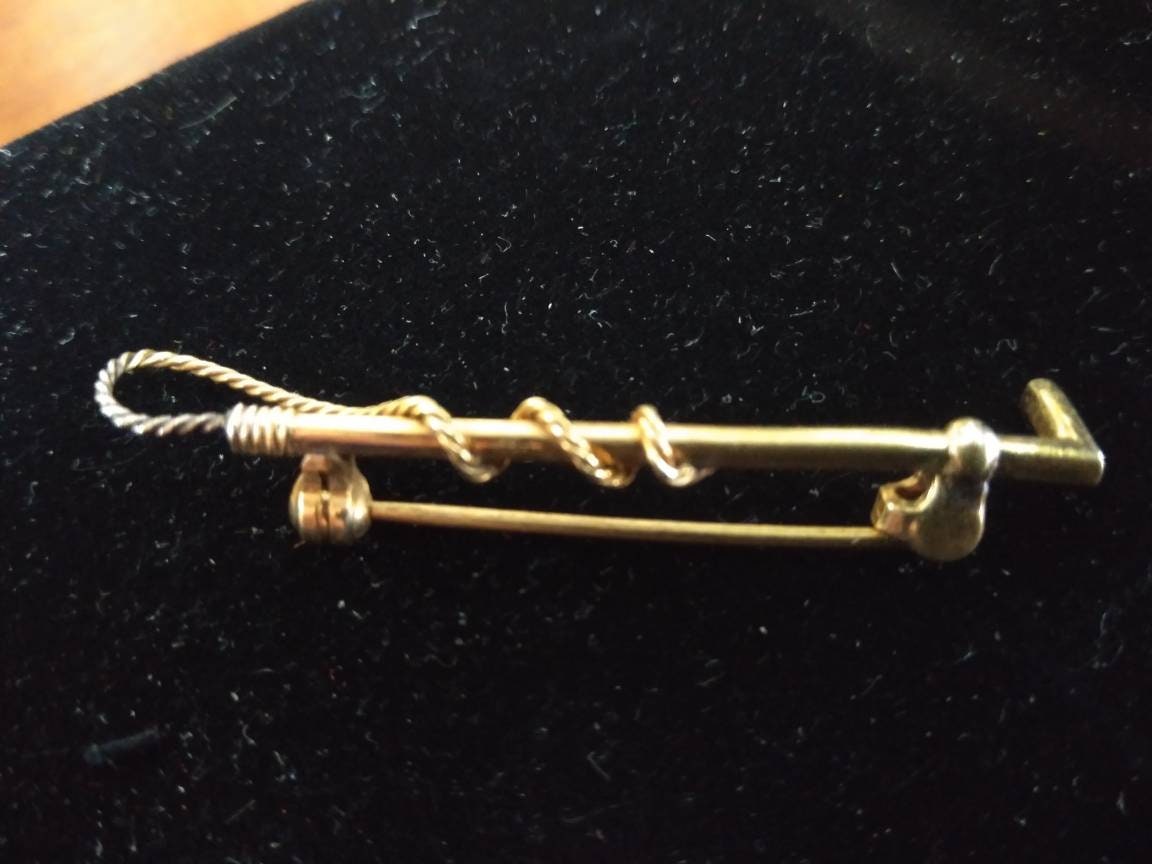 Art Deco Gold Riding Crop Pin Brooch - Etsy