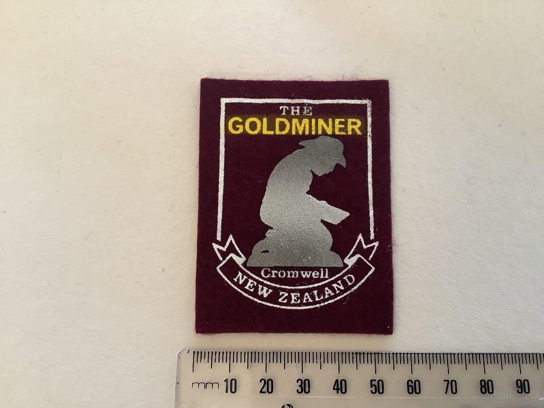 Vintage the Goldminer New Zealand Patch Piece of Gold Mining History ...