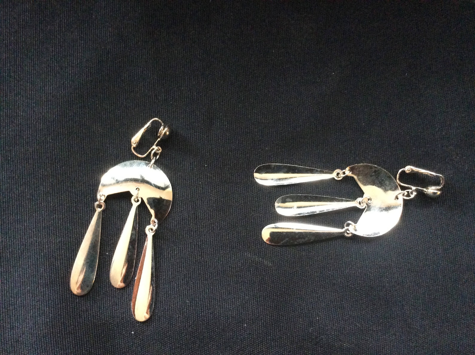 Striking Geometric Aztec Style Silver Tone Clip Earings - Etsy