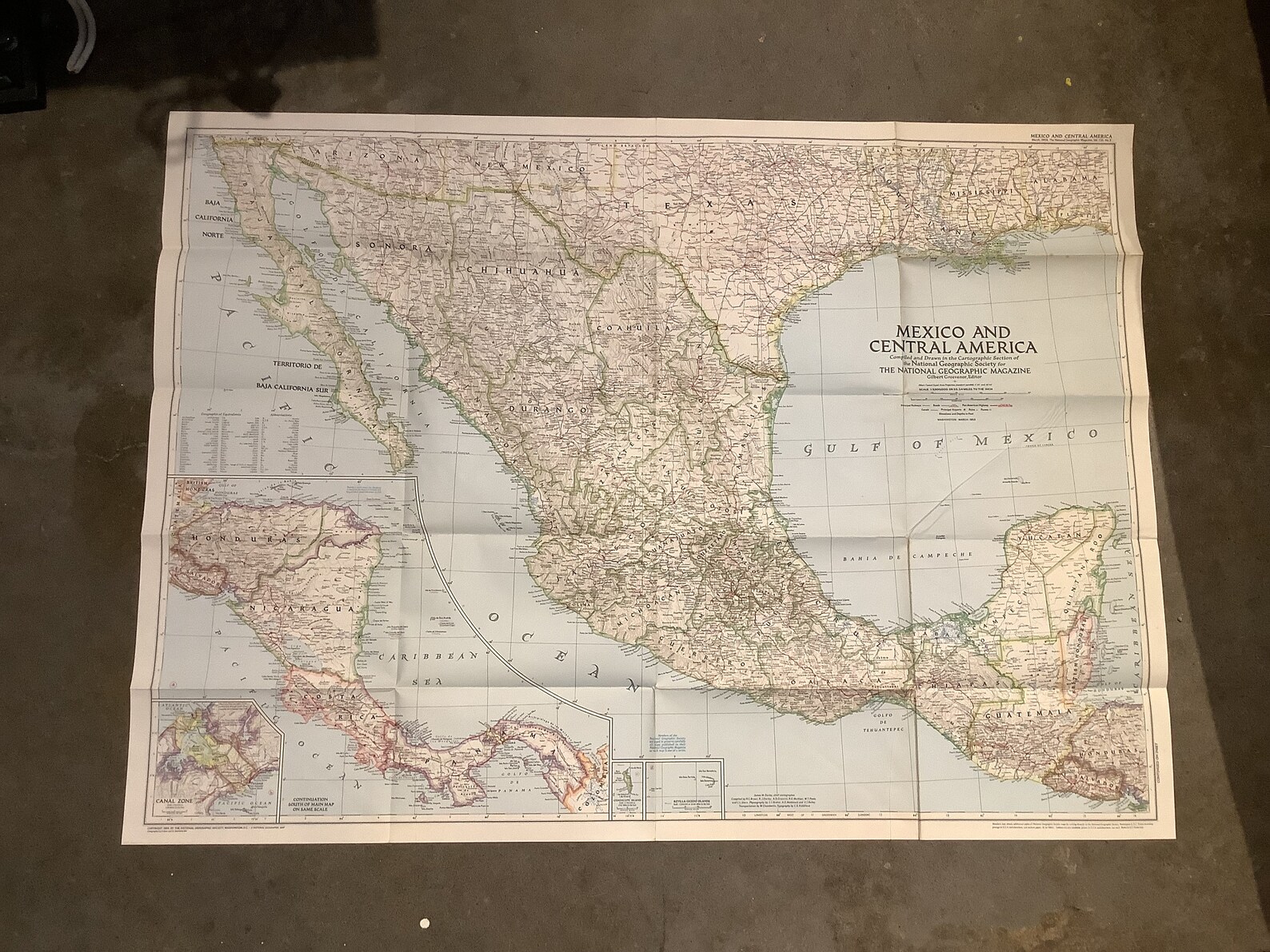 Vintage Map Mexico and Central America 1953 - Etsy