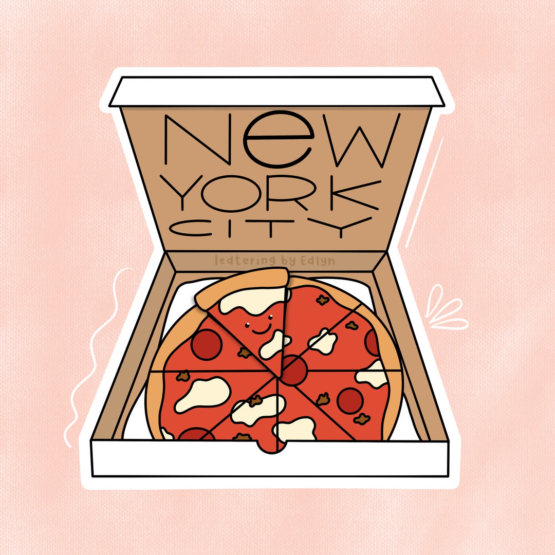 NYC Pizza Vinyl Sticker Food Sticker Cute Stationery - Etsy