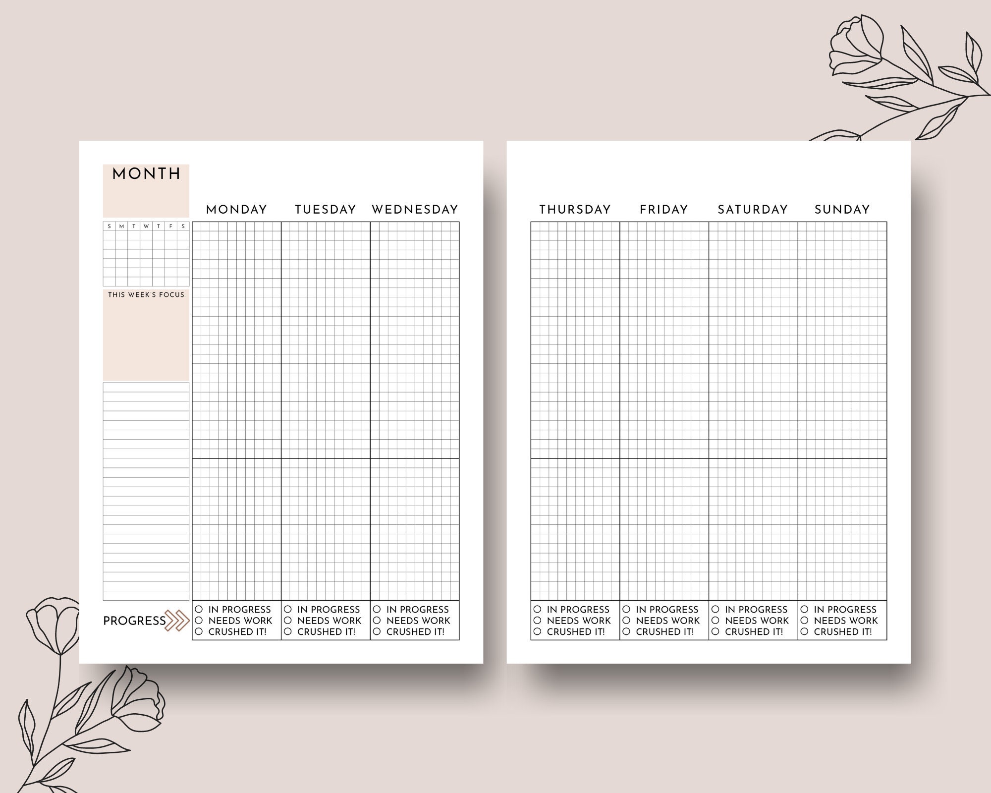 Goal Planner Printable | Goal Setter Printable Inserts PDF | Goal ...