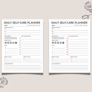 Daily Self Care Planner Printable Printable Planner Inserts - Etsy