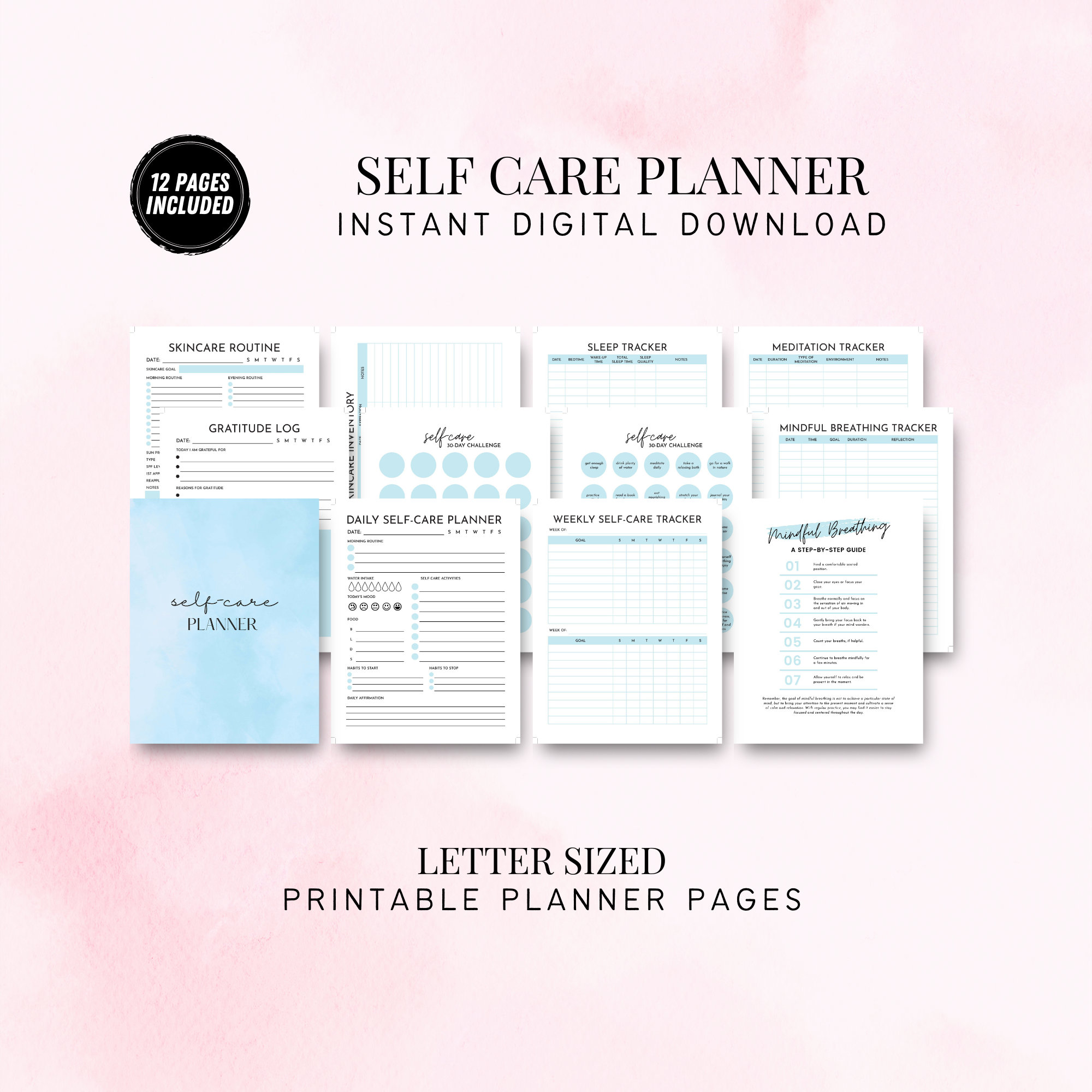 Self-care Planner Printable Insert | Letter-sized Weekly Tracker ...