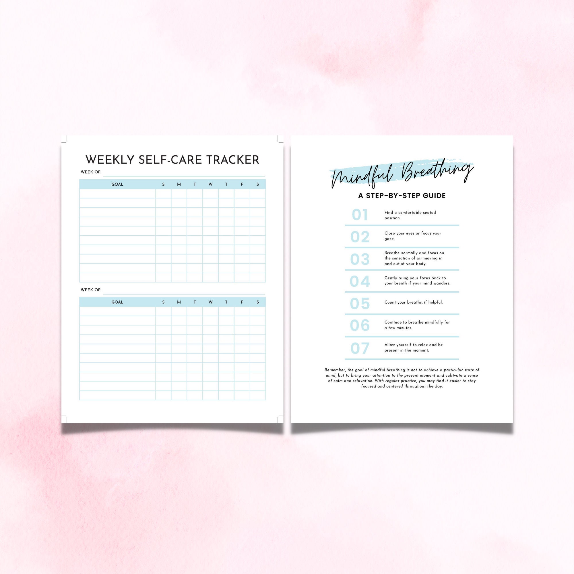 Self-care Planner Printable Insert | Letter-sized Weekly Tracker ...