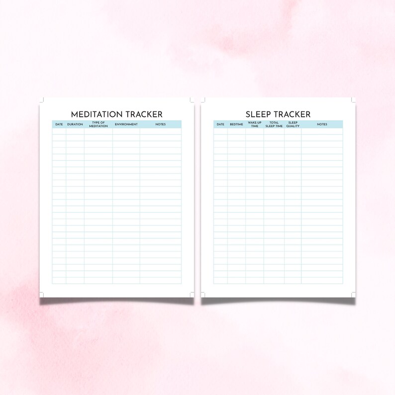 Self-care Planner Printable Insert Letter-sized Weekly Tracker ...