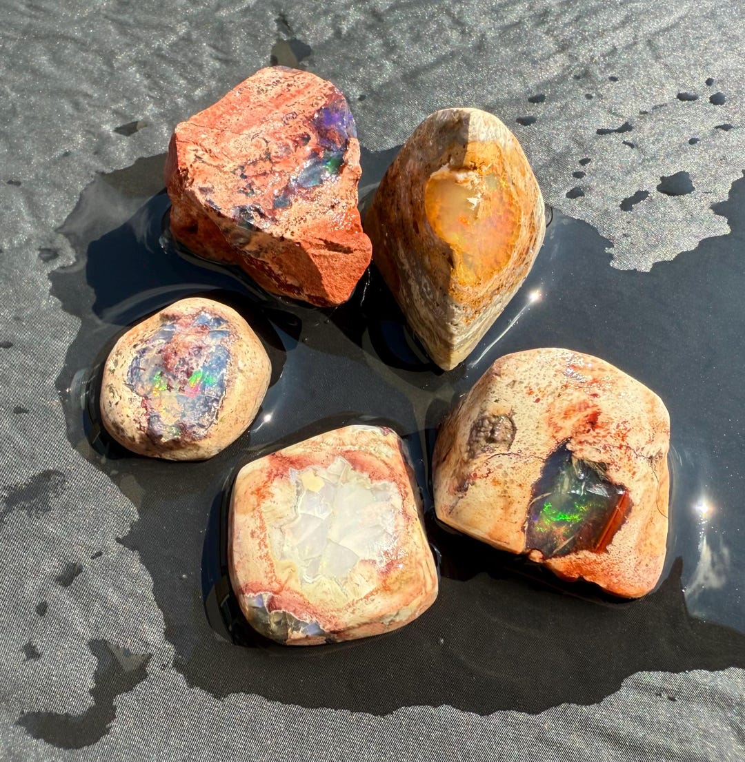 Mexican Fire Opal Collector Lot | Rough Mexican Flash Opals in Host ...