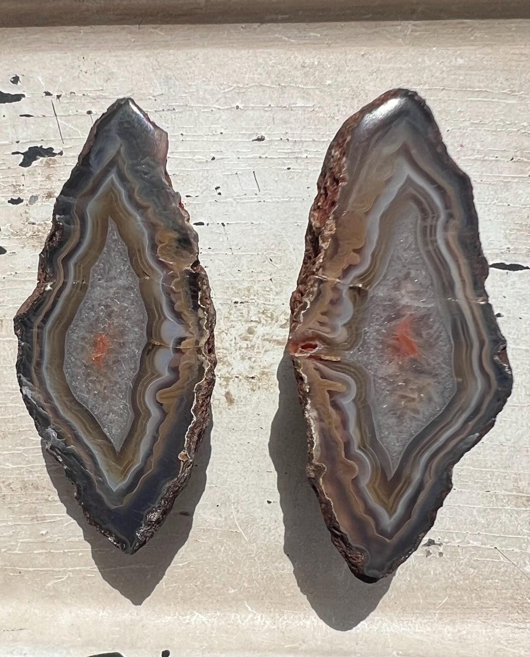 Malawi Geode Pair | Floating Mini Agate Pair | Malawi Agate | Natural ...