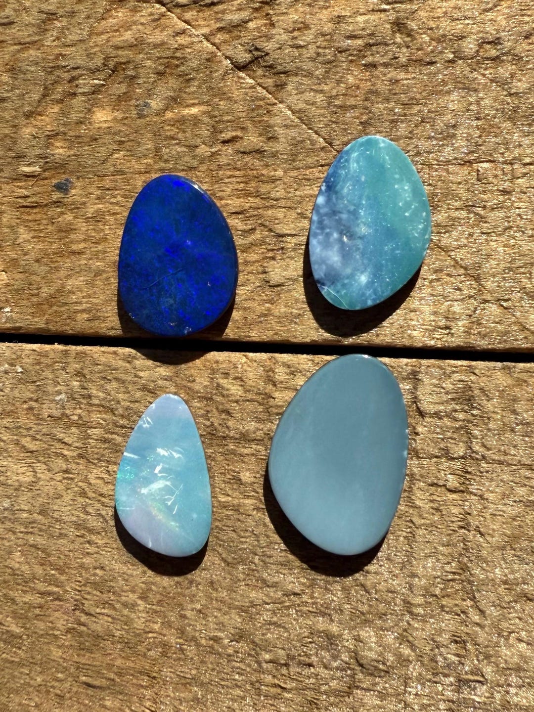 Natural Australian Opal Cabochon Lot | Four (4) Small Australian Solid ...