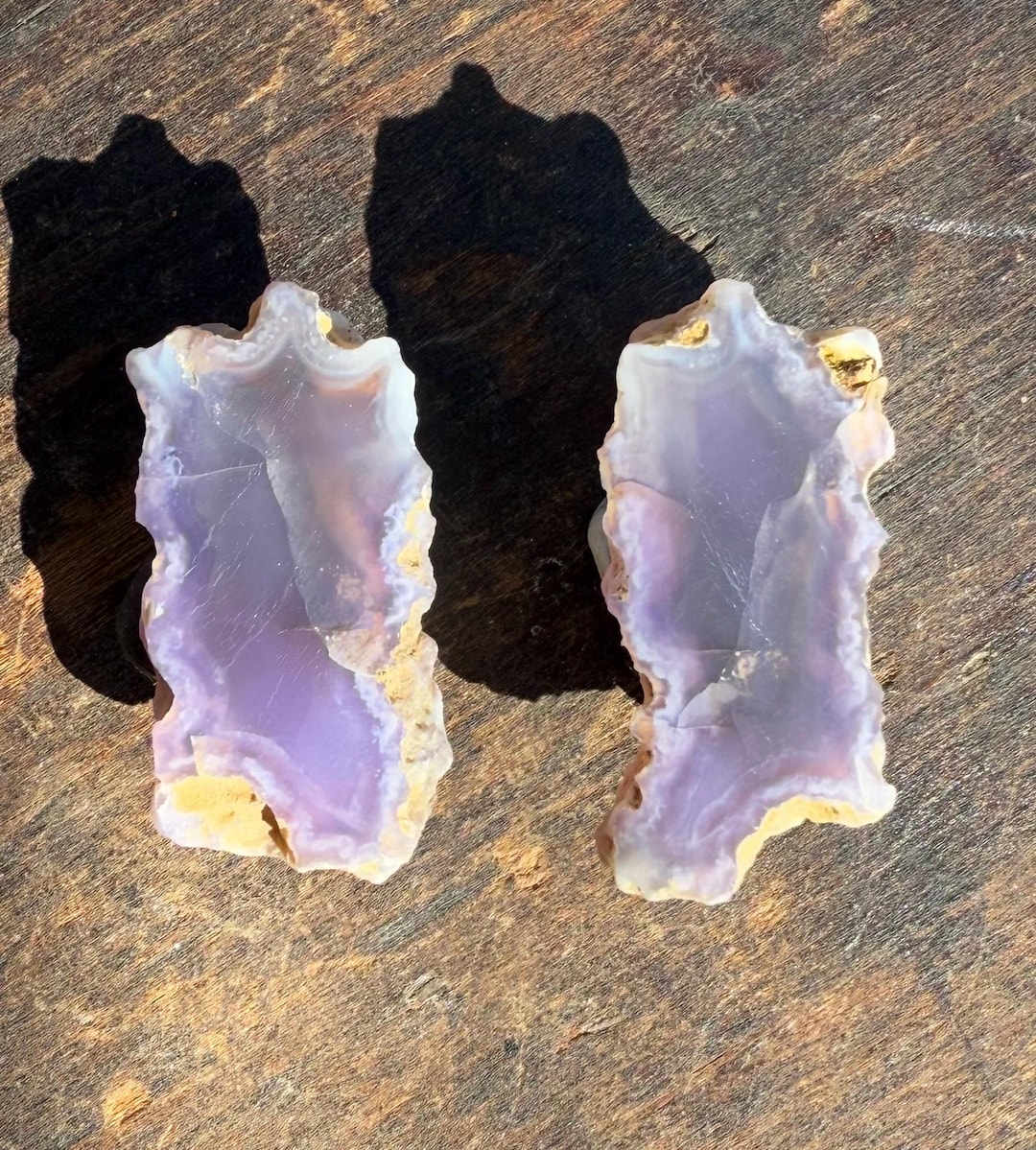 Holly Blue Face Polished Agate Chalcedony Pair From Oregon | Small ...