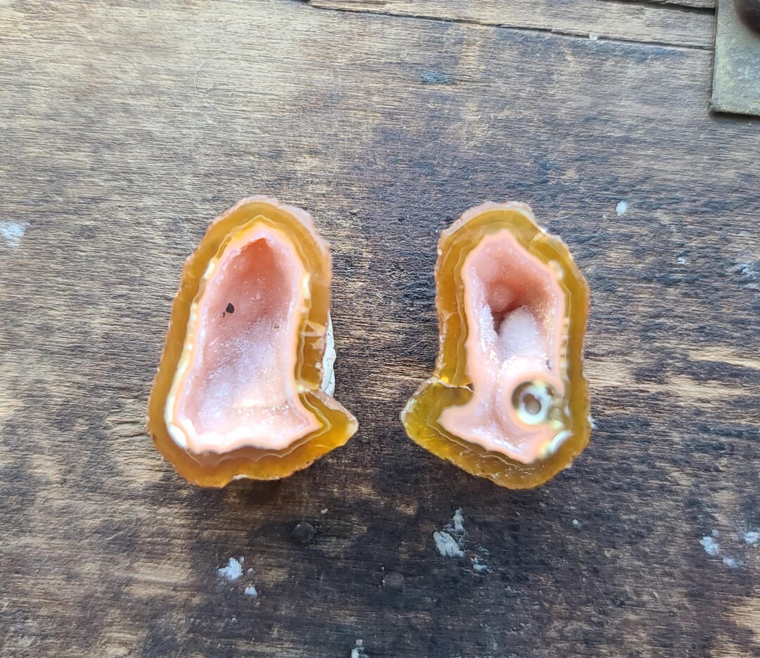 Coyamito Agate Nodule Pair | Baby Mexican Agate Geode Pair | Small Pink ...