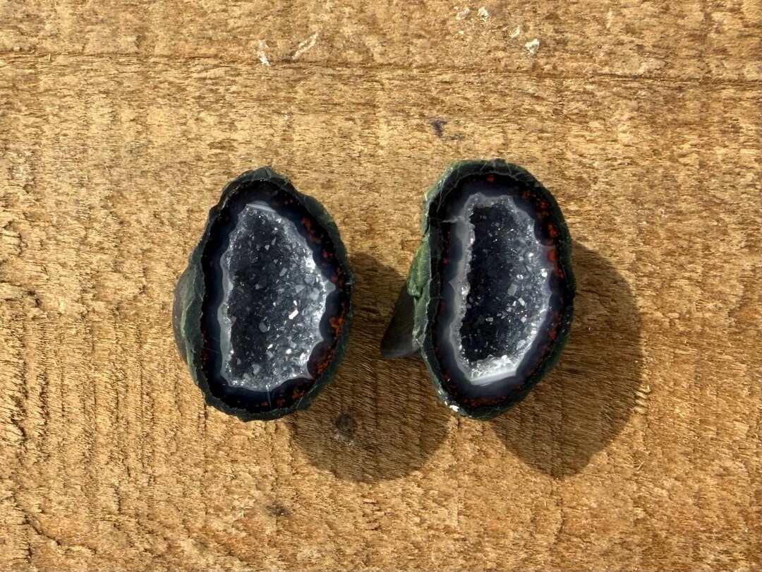 Red Tabasco Geode Pair | Mexican Geodes | Cab Supply | Druzy Geode ...