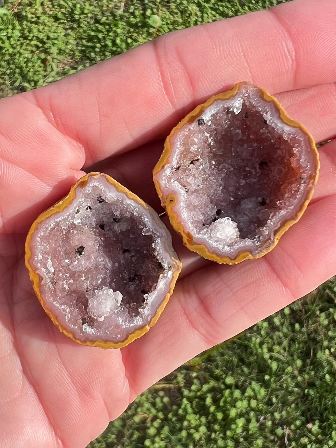 Stunning China Achat Geode Pair China Agate Nodule Pair Chalcedony ...