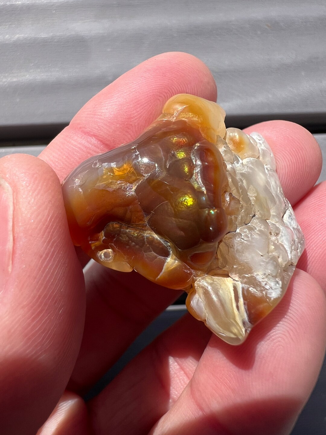 Mexican Bubble Fire Agate Natural Fire Agate Polished Window 20 Grams ...