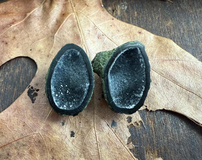 Tabasco Geode Pair | Natural Mexican Druzy Geode | Geode Cabochon ...