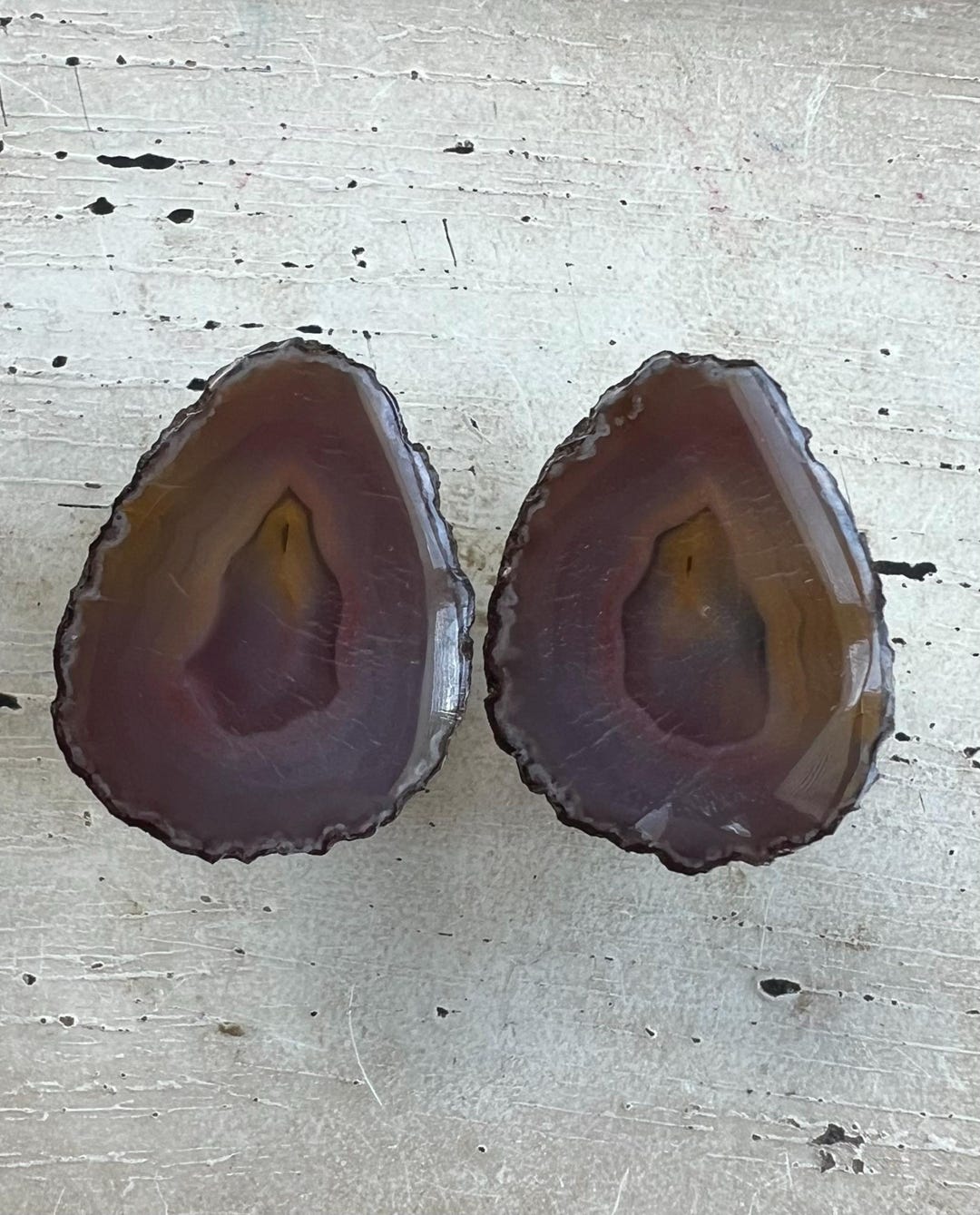 Purple Chinese Achat Geode Pair | Mini Agate Pair | Small Collector ...