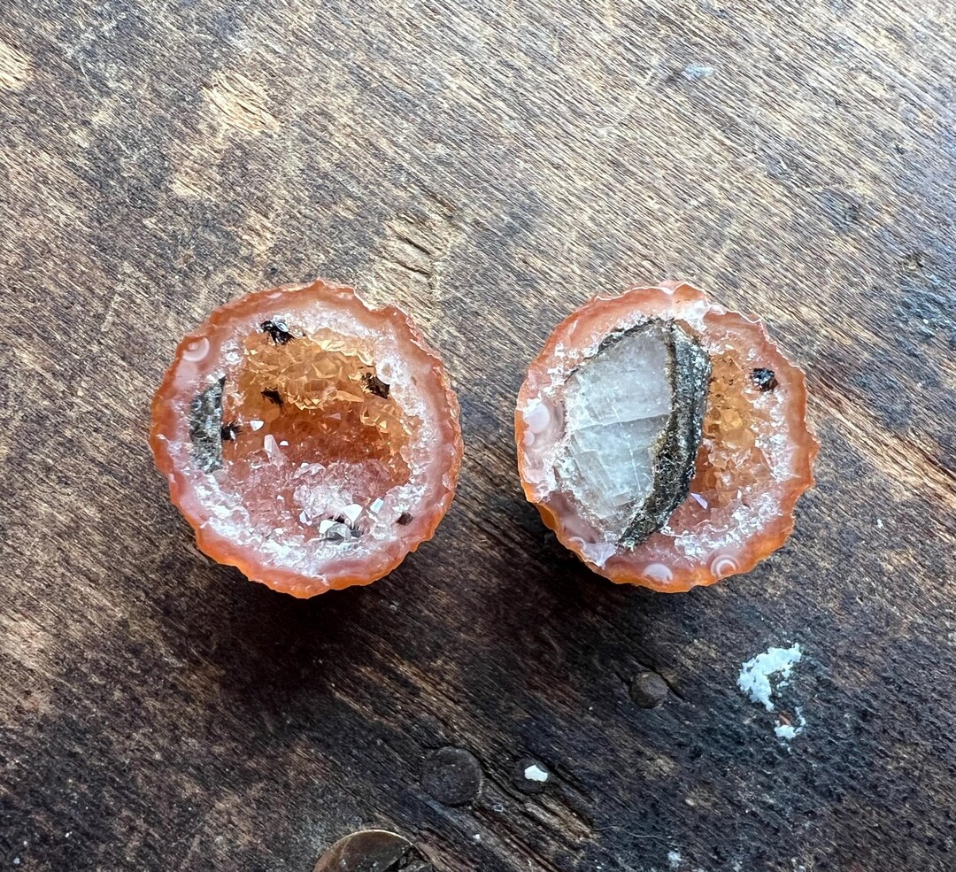 Stunning Mini China Achat Geode Pair | China Agate Nodule Pair | Small ...