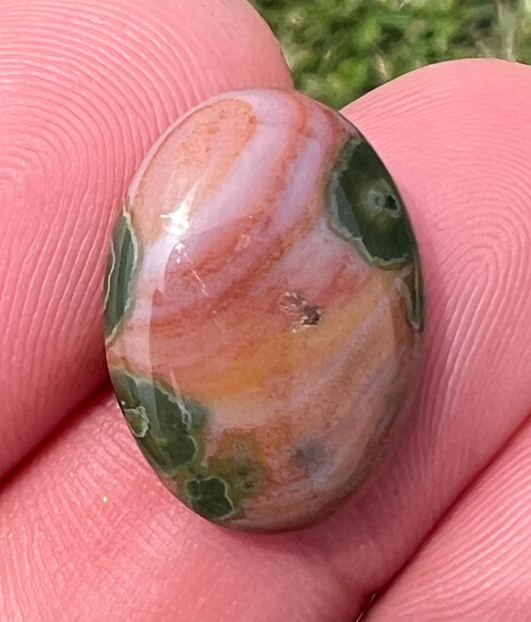 Ocean Jasper Cabochon | Rare Pink Ocean Jasper | Orbicular Jasper ...